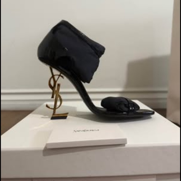 Yves Saint Laurent | Shoes | Saint Laurent Opyum Ysl Logoheel Sandals ...